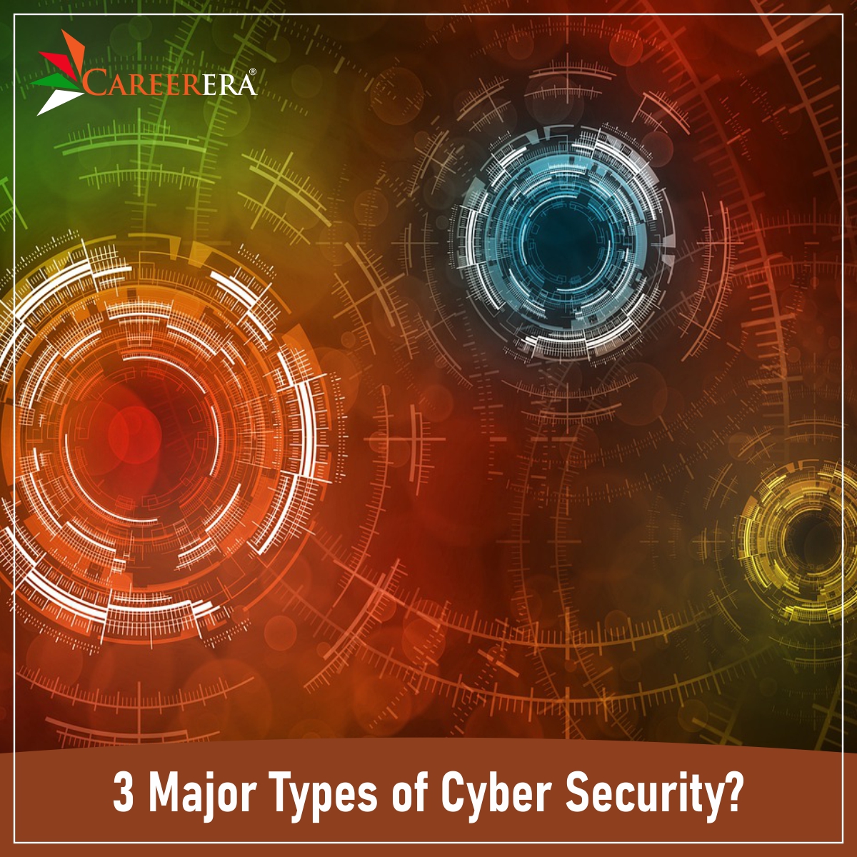 What are the 3 major types of cyber security?